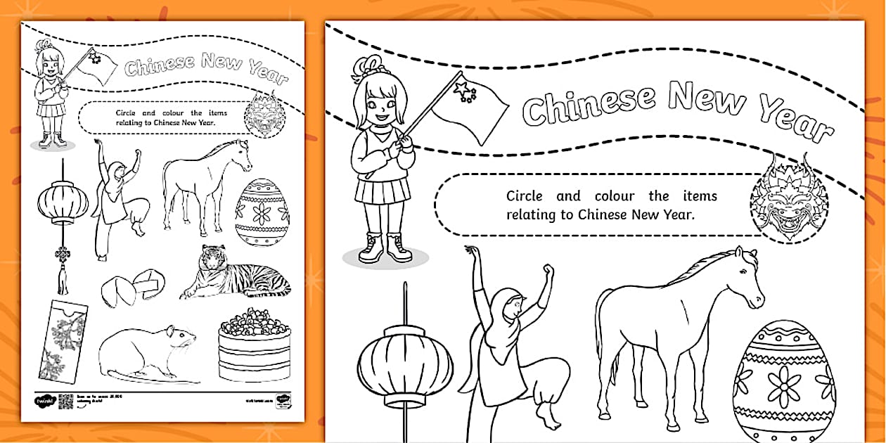 Chinese New Year Colouring Activity (teacher made) - Twinkl
