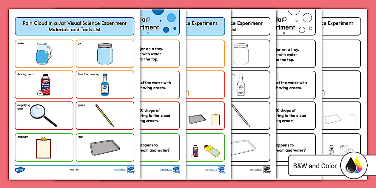 Rain Cloud in Jar Visual Science Experiment for Special Education