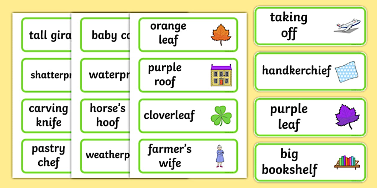 Three Syllable Final 'F' Sound Word Cards (teacher made)