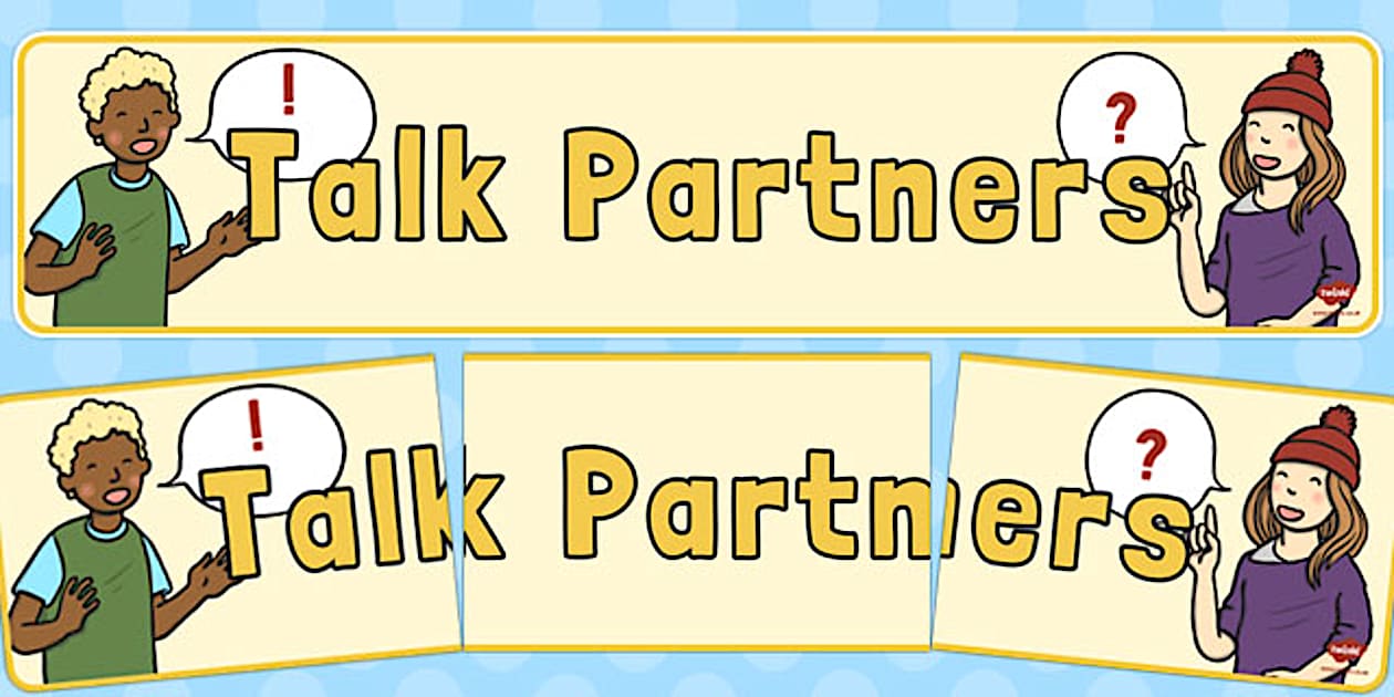 Cursive Talk Partners Display Banner (teacher made) - Twinkl