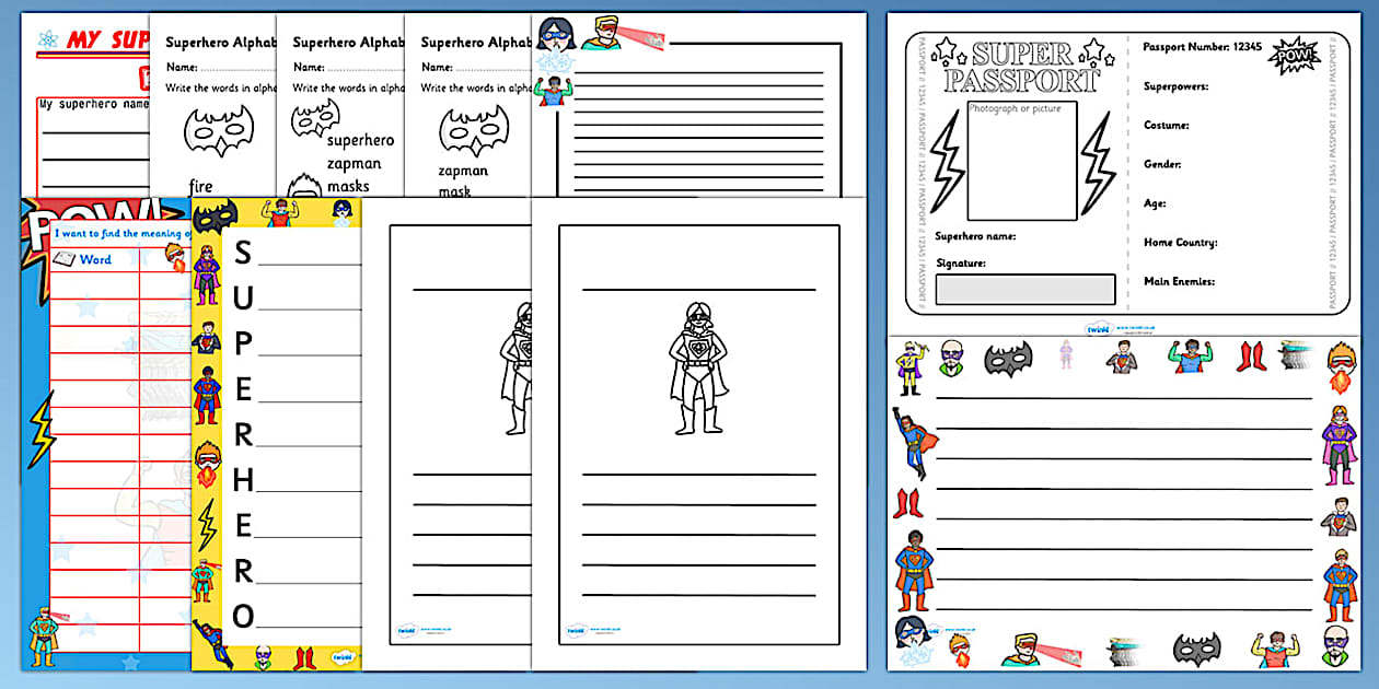 Superhero Themed Writing Activity Pack (teacher made)