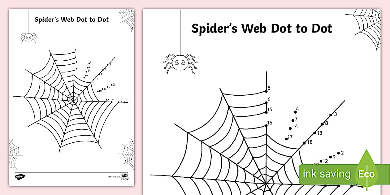 Spider's Web Dot to Dot with Numbers 1 to 20 (teacher made)