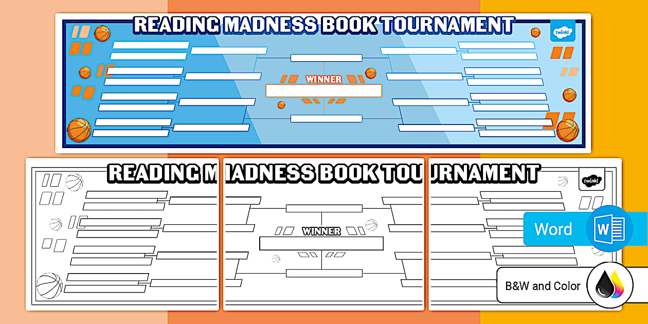Book Tournament Bracket Banner for 6th-8th Grade - Twinkl