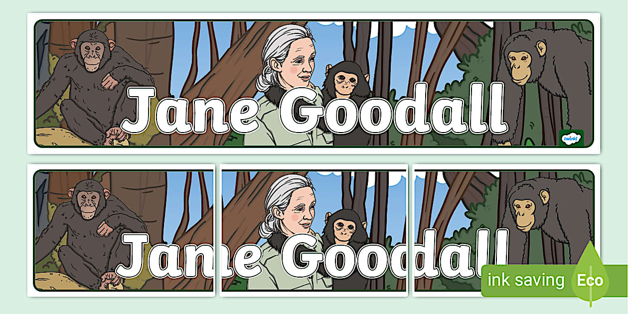 Jane Goodall Display Banner (teacher made) - Twinkl