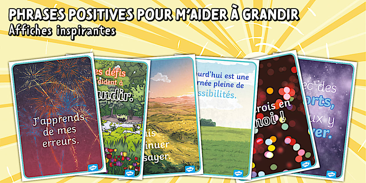 Affiches : Phrases positives pour m'aider à grandir