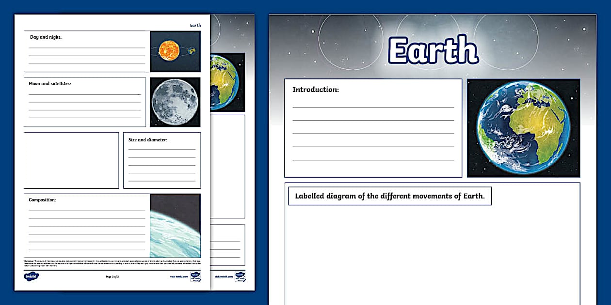 Earth Non-Chronological Report Template (teacher made)