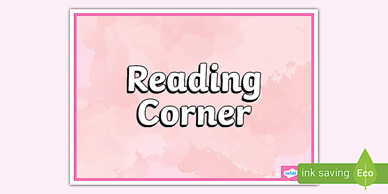 Pink Watercolour Reading Corner Display Poster - Twinkl