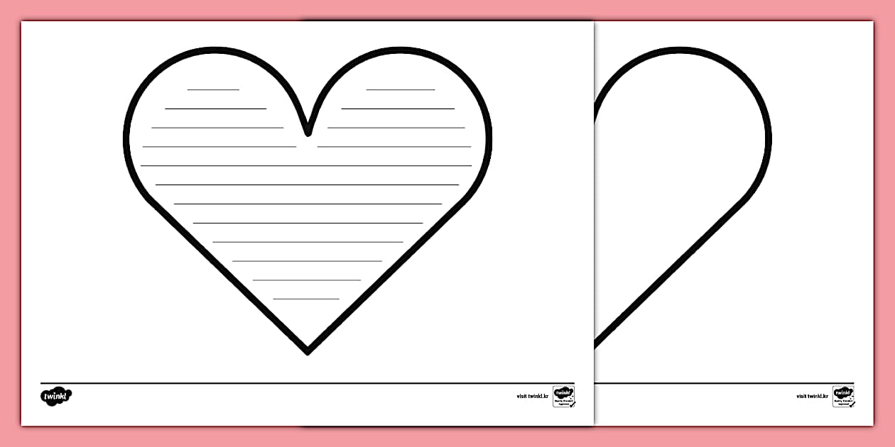 하트 템플릿 | Heart Writing Template (Teacher-Made)