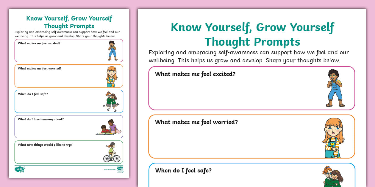 Children's Mental Health Week KS1 Thought Prompts - Twinkl