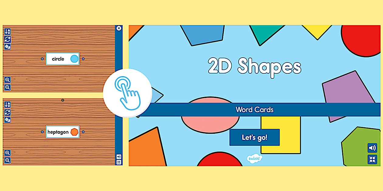 Kindergarten 2D Shapes Interactive Word Cards (Teacher-Made)