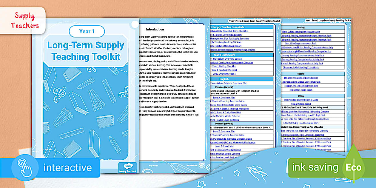 Year 1 Term 2 Long-Term Supply Teacher Toolkit - Twinkl