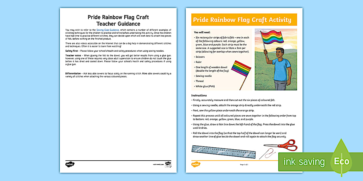 Create a Pride Flag - LKS2 Rainbow Flags - Crafts - Twinkl