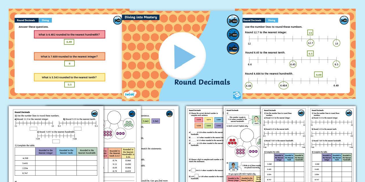 👉 Y6 DiM: Step 3 Round Decimals Teaching Pack - Twinkl