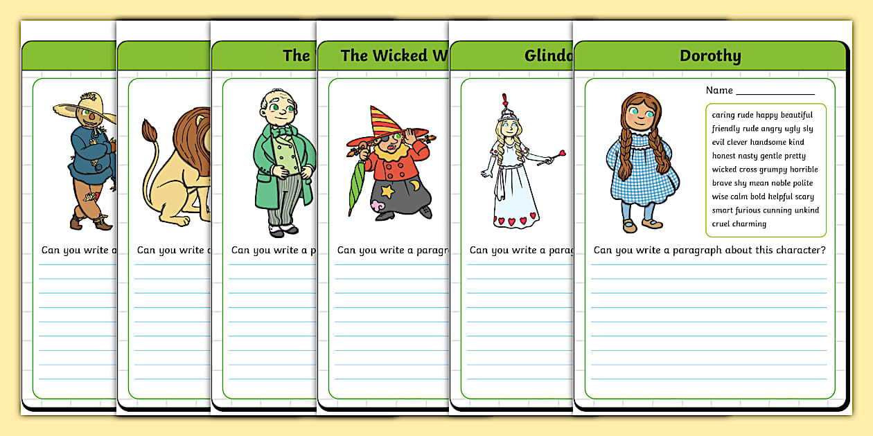 Wizard of Oz Character Description Writing Frames - Twinkl