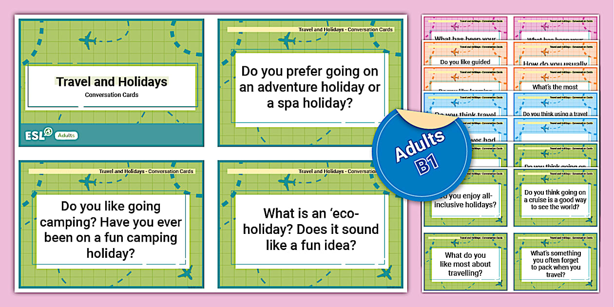 ESL Travel and Holidays Conversation Cards [Adults, B1]
