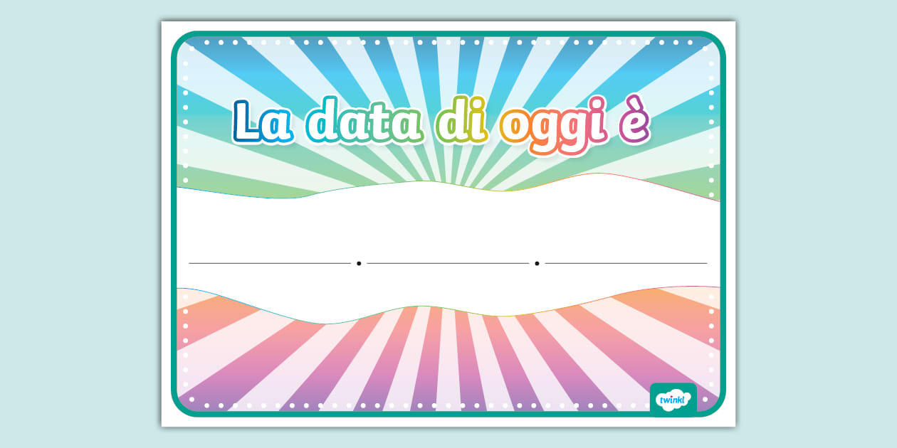 Poster: La data di oggi è (Teacher-Made) - Twinkl