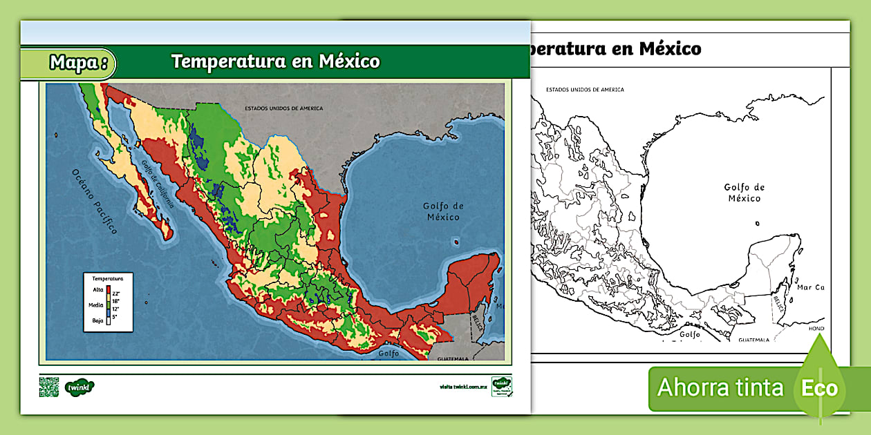 Mapa: Temperatura en México (teacher made) - Twinkl