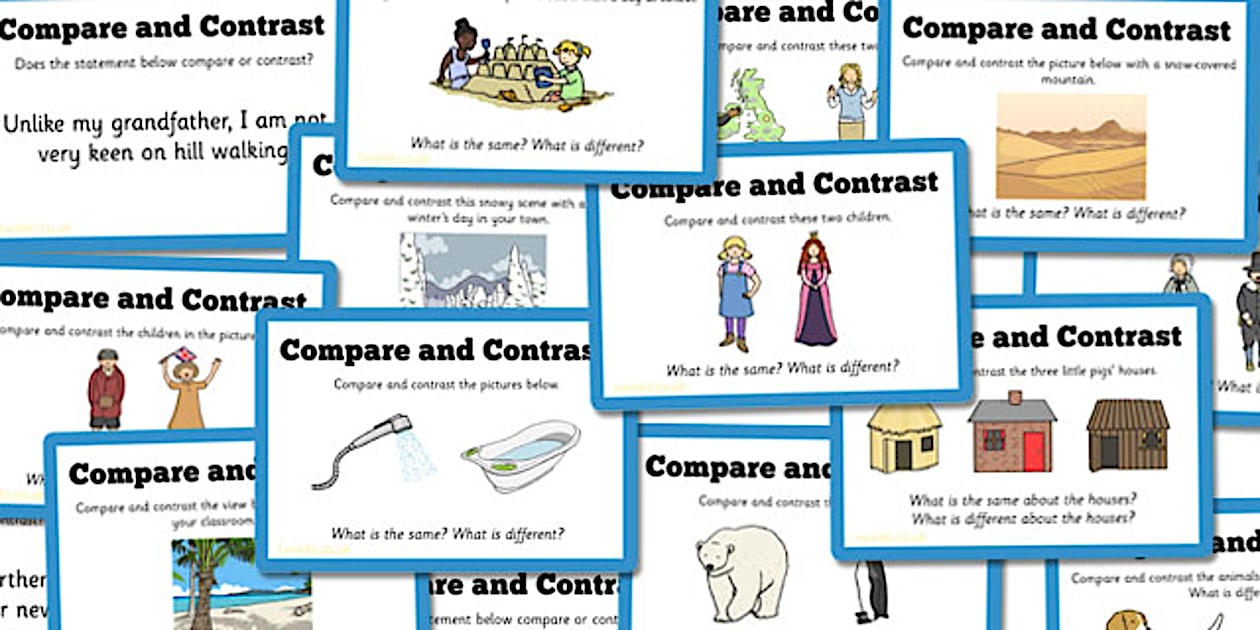 Guided Reading Skills Task Cards Compare and Contrast - reading