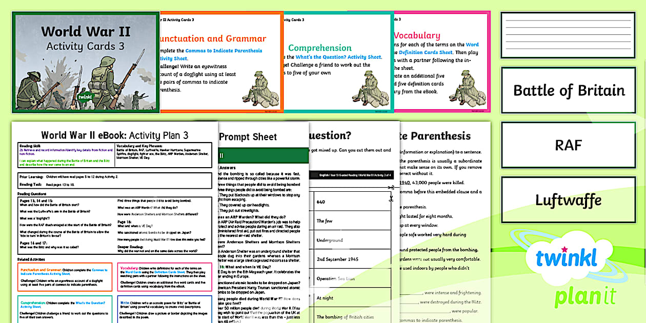 World War II eBook Guided Reading 3 Y5 (teacher made)