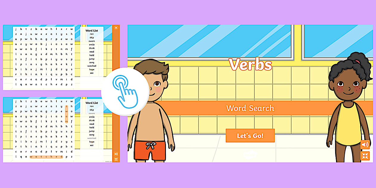 Verbs Interactive Word Search (teacher made) - Twinkl