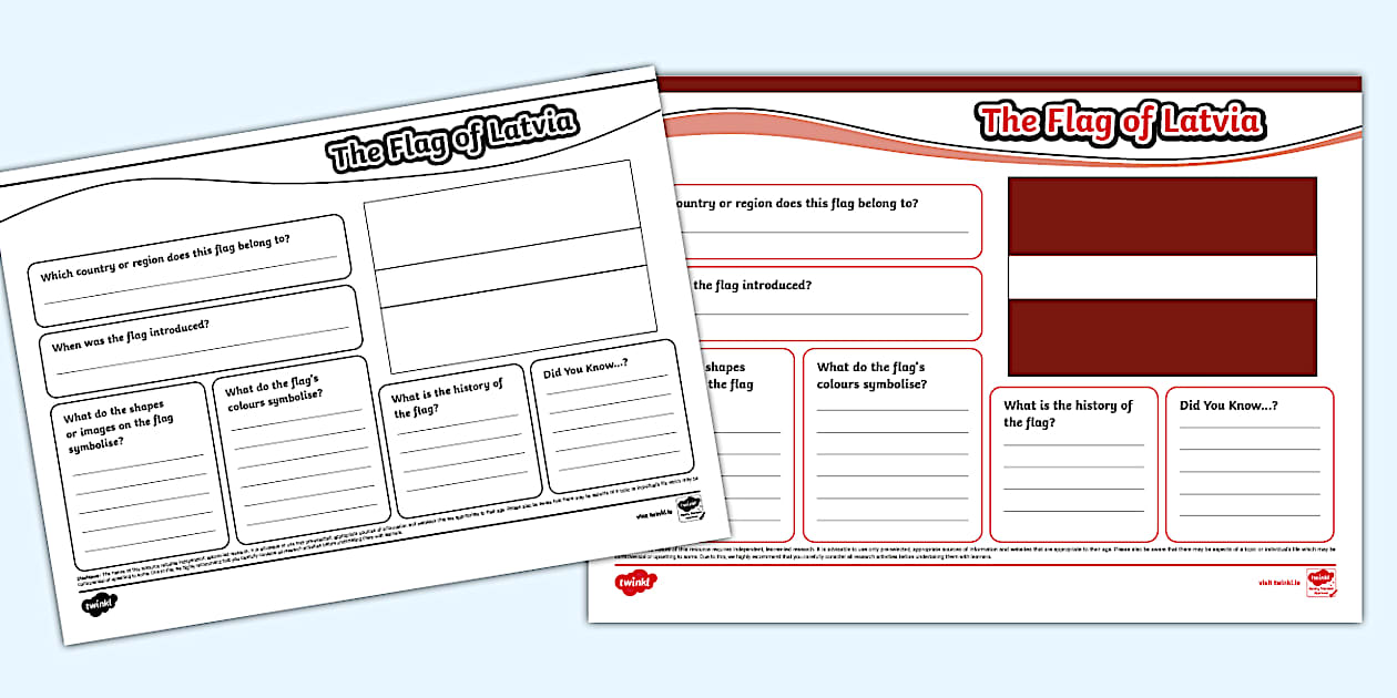 Latvia Flag Fact File Template - Twinkl Writing - Twinkl