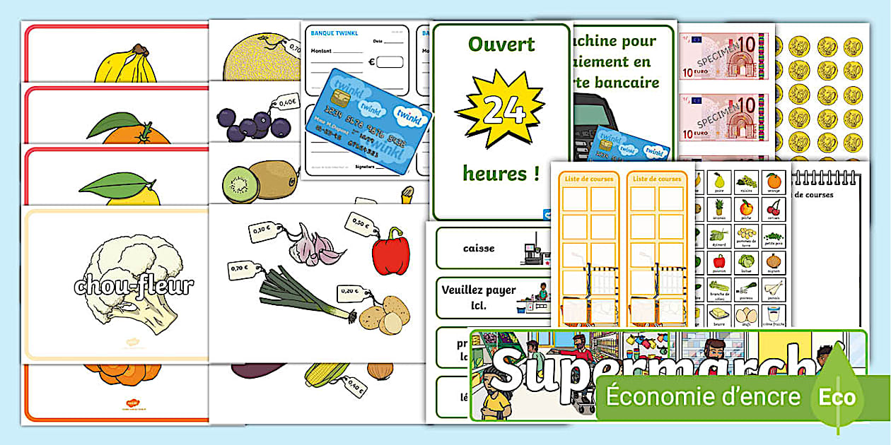 Pack de ressources pour jeu de rôle : le supermarché