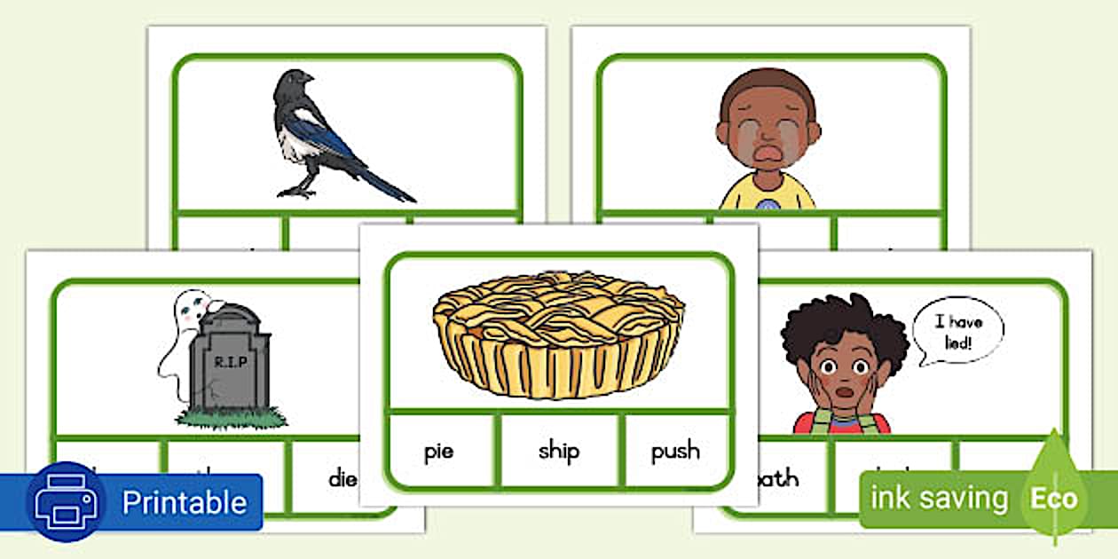 Grade 3 Phonics: ie sound peg card activity