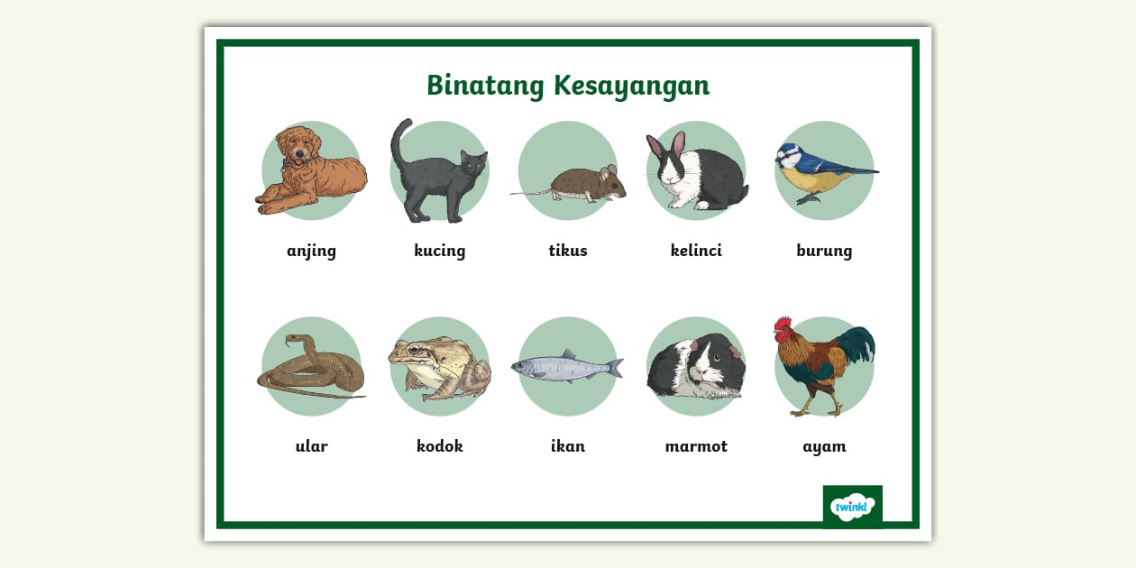 My Pets Word Mat - Indonesian (teacher made) - Twinkl