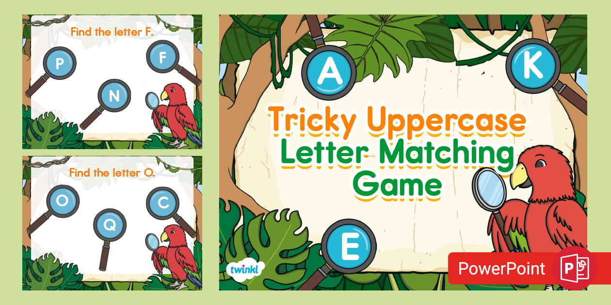 Tricky Uppercase Letter Matching Interactive Game PowerPoint for PreK-K