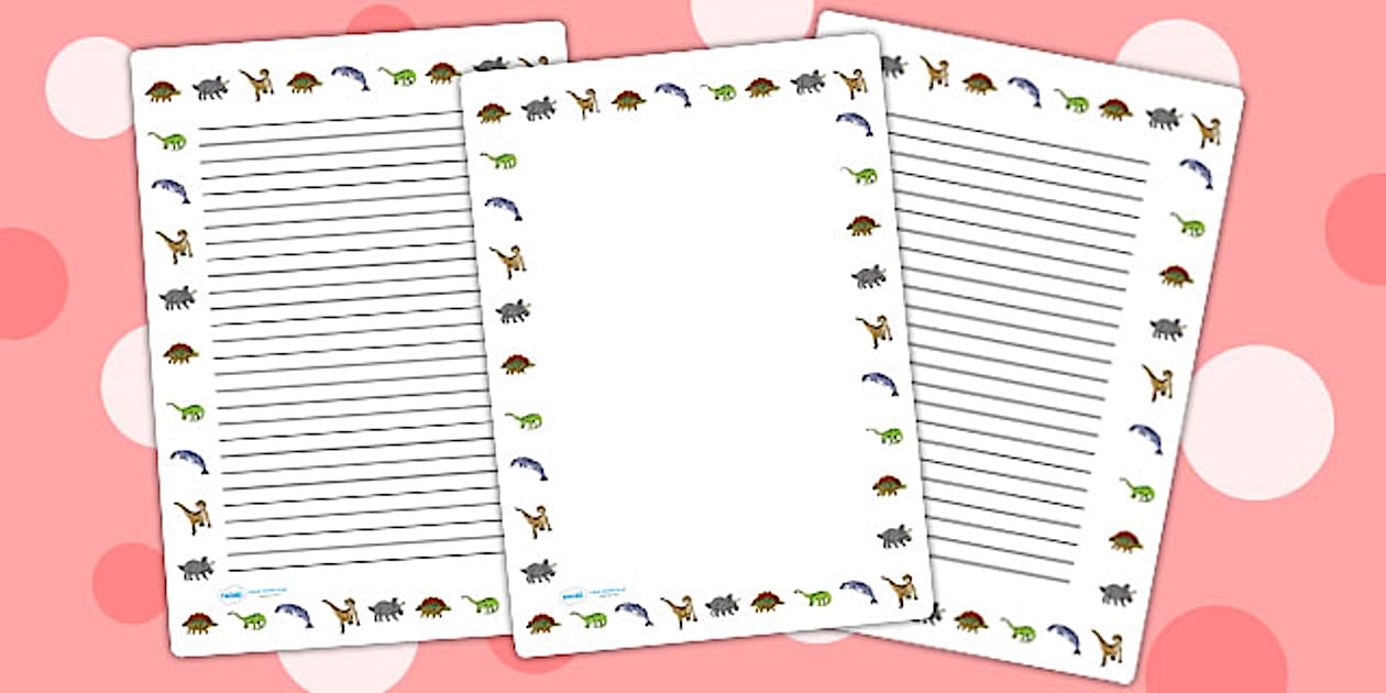 Editable Realistic Dinosaurs Page Borders - Twinkl