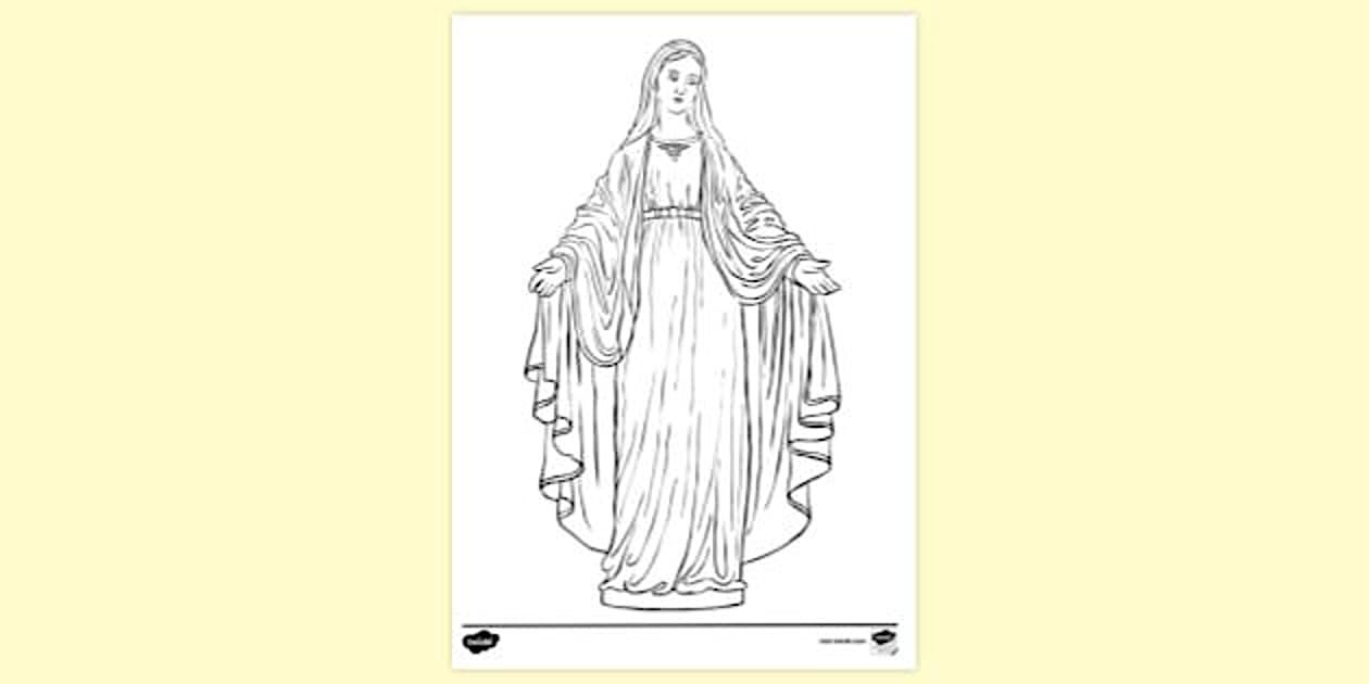 Small Statue Of Mary Colouring | Colouring Sheets - Twinkl