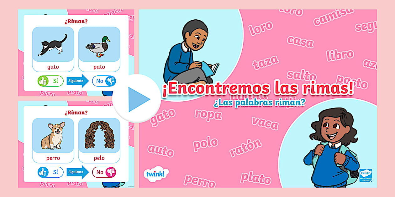 Power Point: Juego de palabras que riman (teacher made)