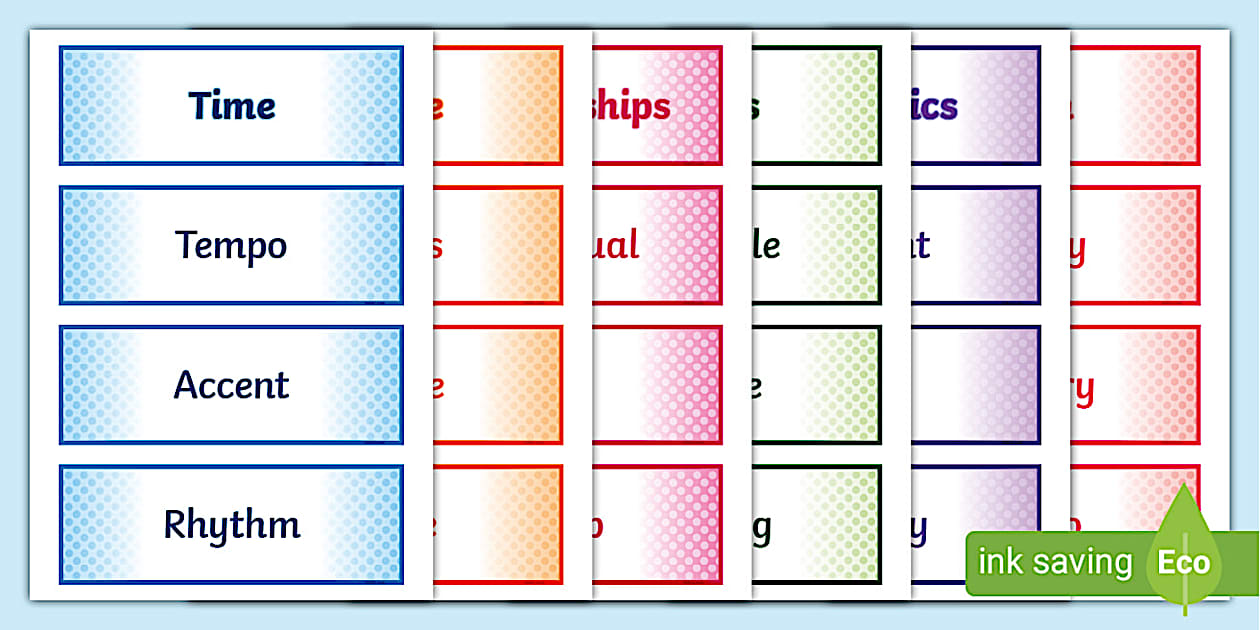 Dance Elements Word Cards