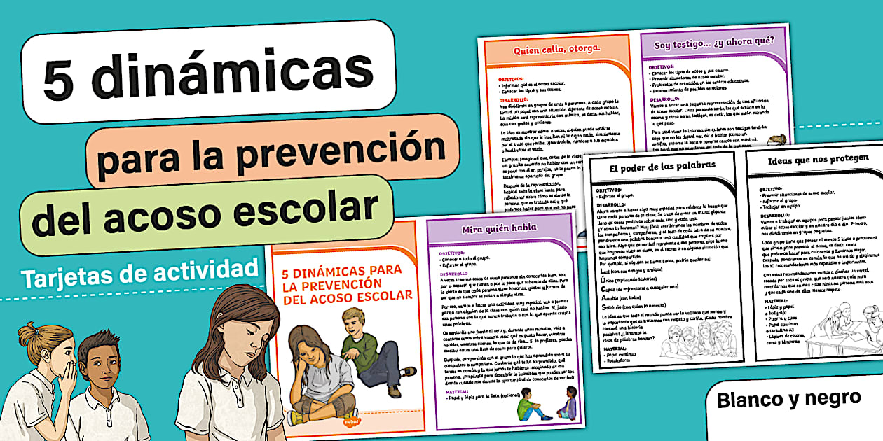 Tarjetas de actividad: 5 dinámicas para la prevención del acoso escolar