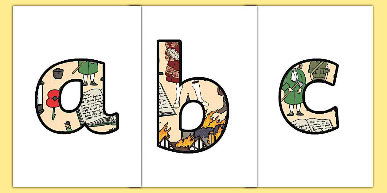Cursive History Themed A4 Display Lettering (teacher made)