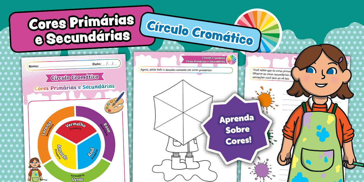 Círculo Cromático - Cores Primárias e Secundárias