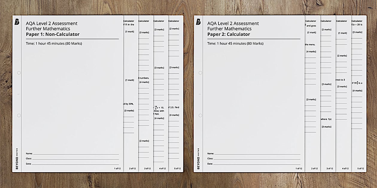 👉 AQA Level 2 Further Mathematics Assessment - Twinkl