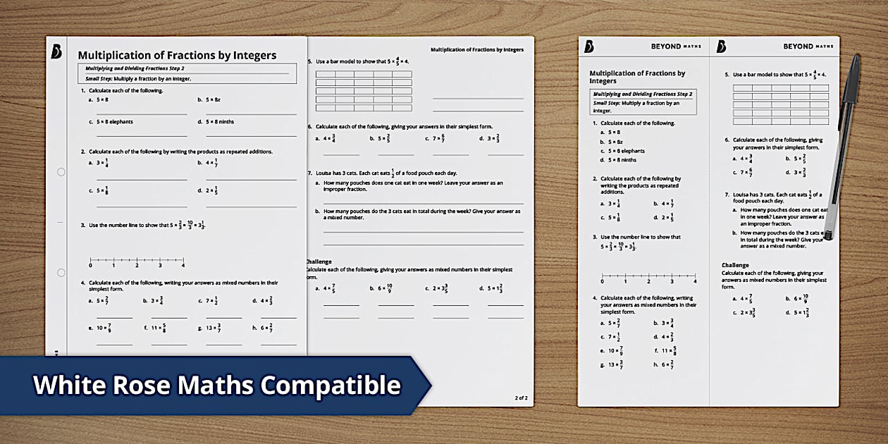 👉 Multiplication of Fractions by Integers (teacher made)