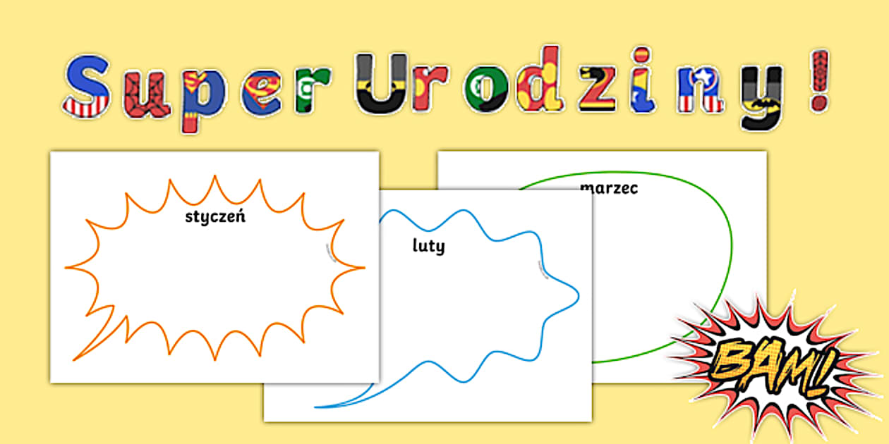 Zestaw Super Urodziny do edytowania po polsku (teacher made)