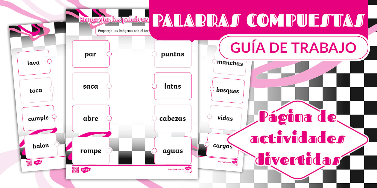 Guía de trabajo: Emparejar las palabras compuestas - Twinkl