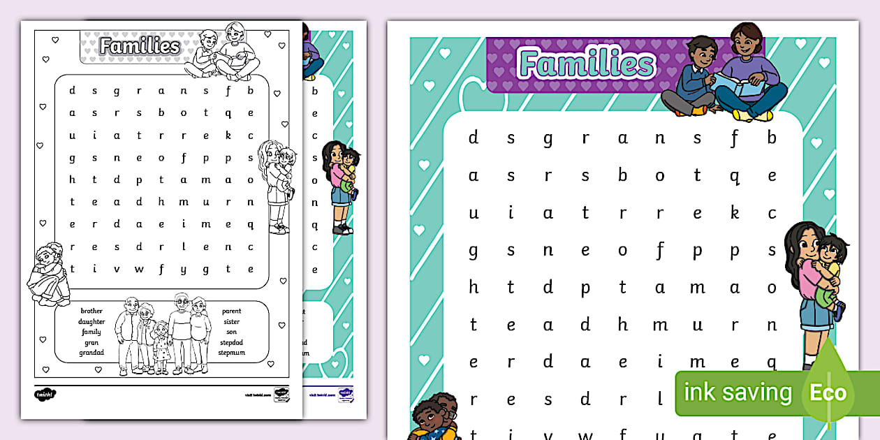 KS1 Families Word Search (teacher made) - Twinkl