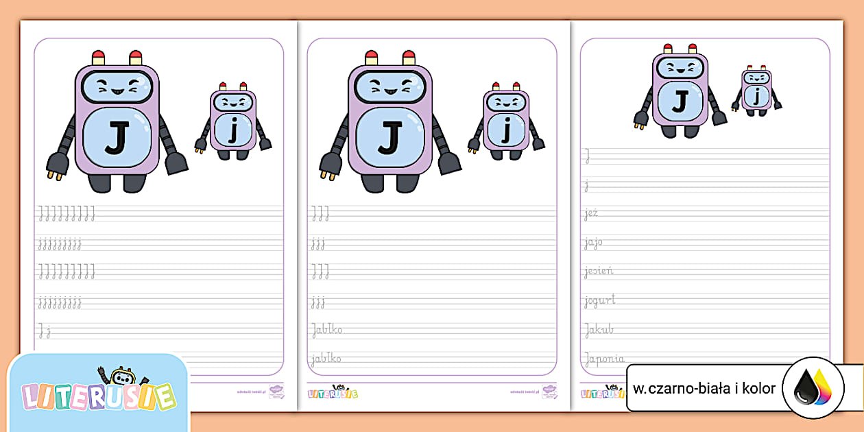 Literuś J uczy pisać literkę J | Nauka pisania - Twinkl