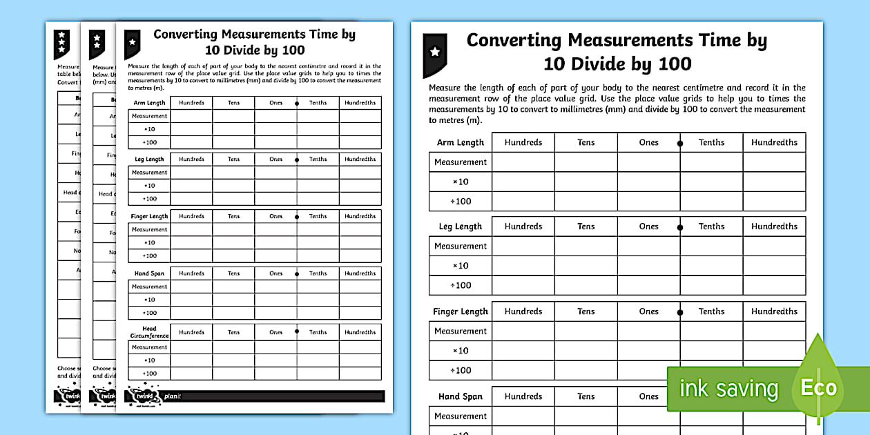 Converting Measurements Times by 10 Divide by 100 Differentiated ...