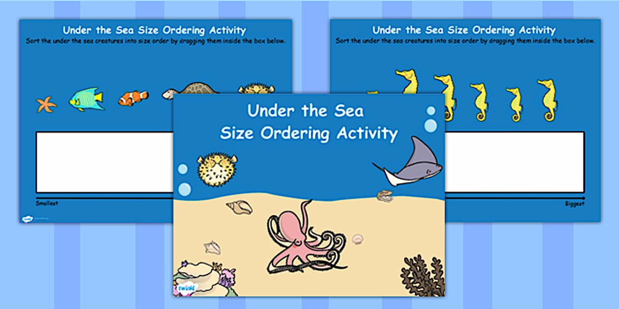 Under the Sea Size Ordering Flipchart (teacher made)