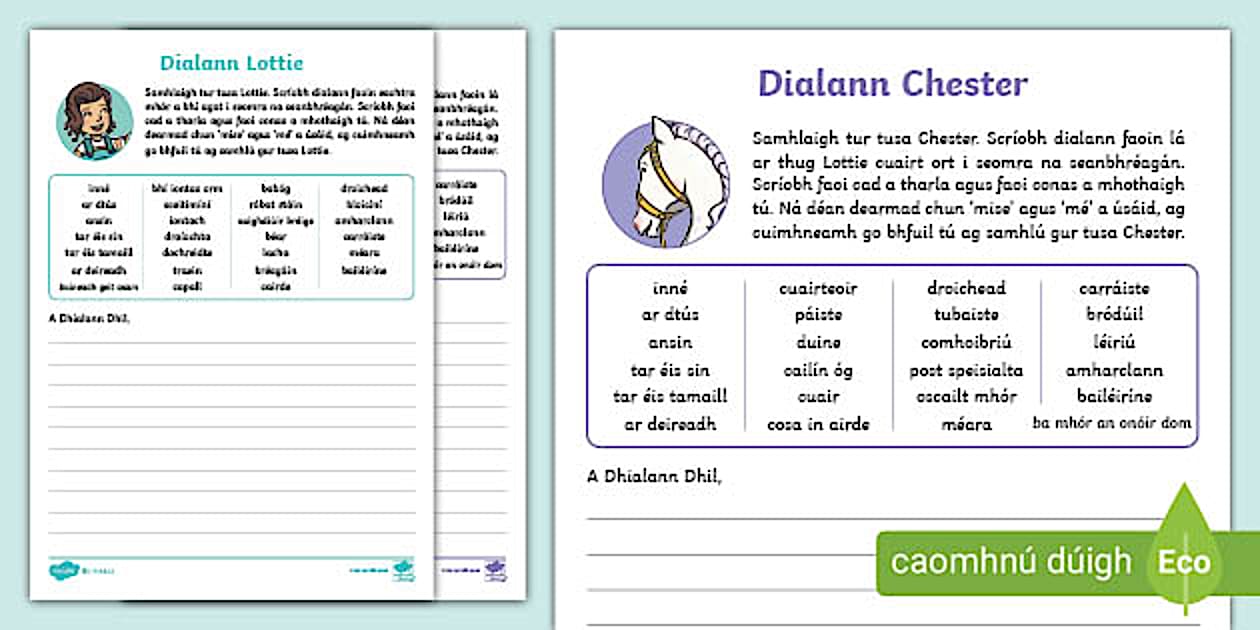 The Old Toy Room Diary Writing Worksheets Gaeilge - Twinkl