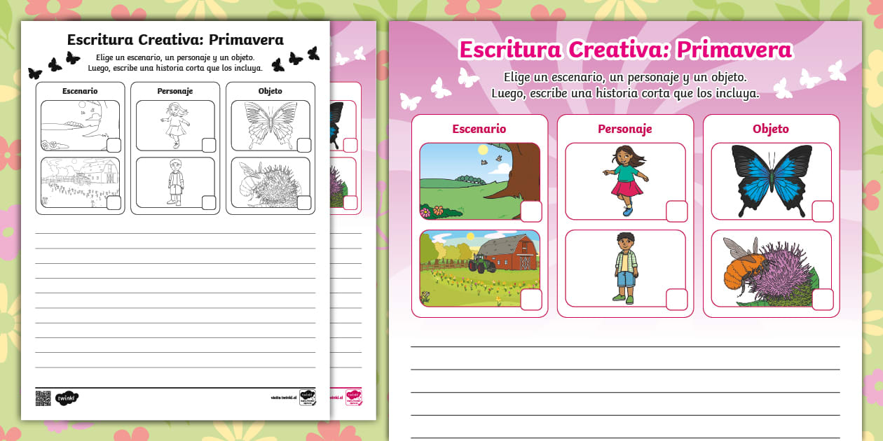 Guía de Trabajo: Escritura Creativa - Primavera - Twinkl
