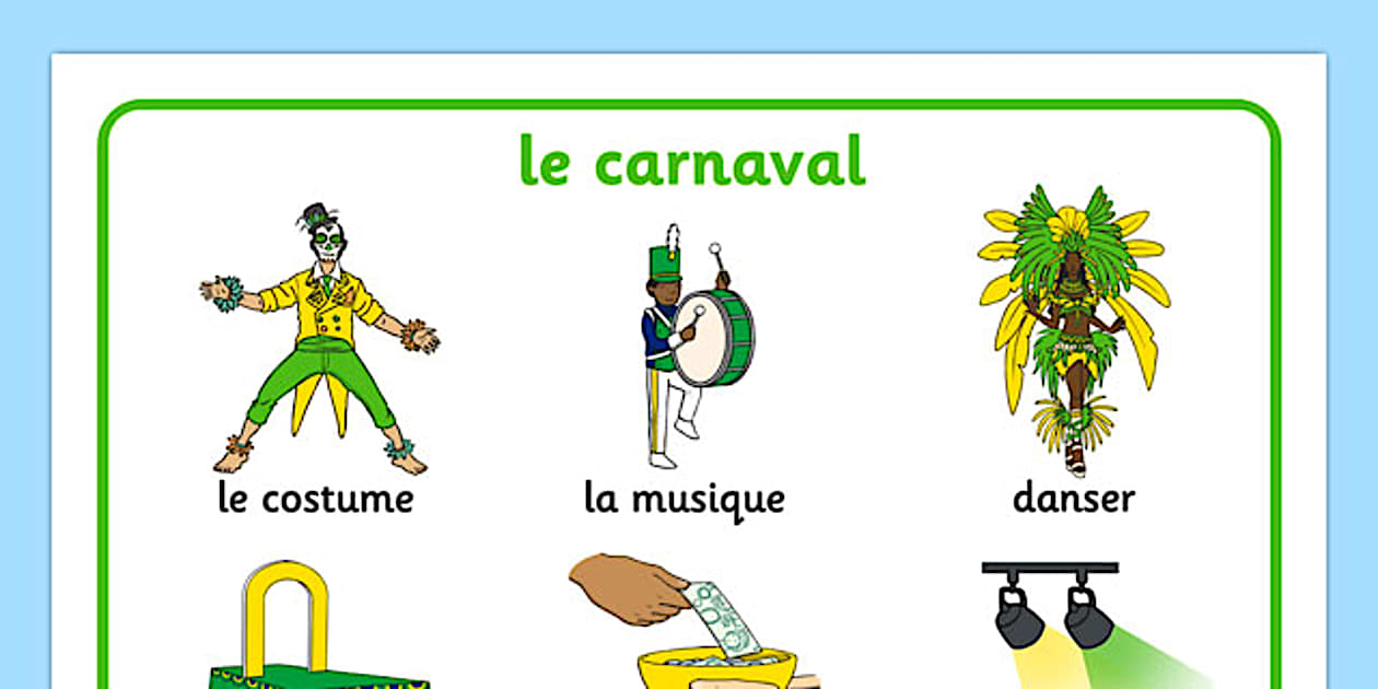 Carnival Word Mat French