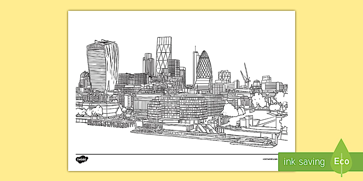 London Skyline Mindfulness Colouring Page (teacher made)