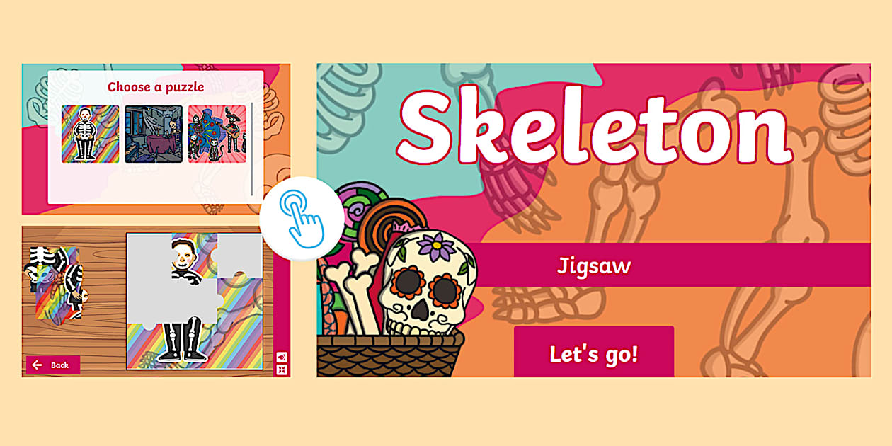 Skeleton Interactive Jigsaw (teacher made) - Twinkl
