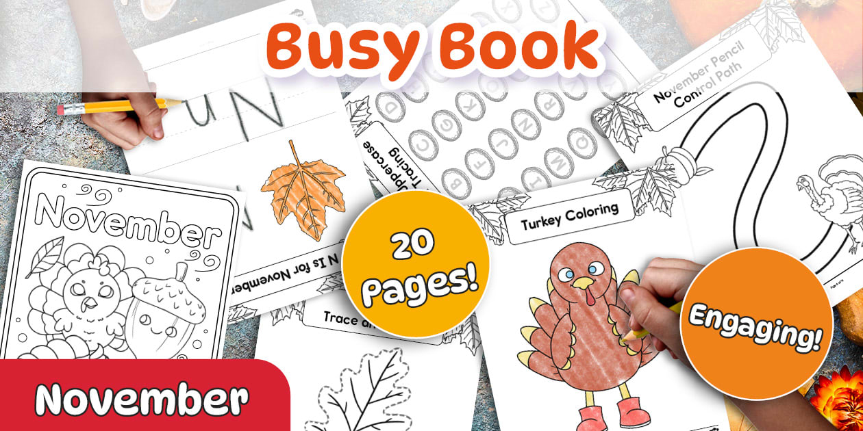 November Toddler Busy Book (teacher made) - Twinkl